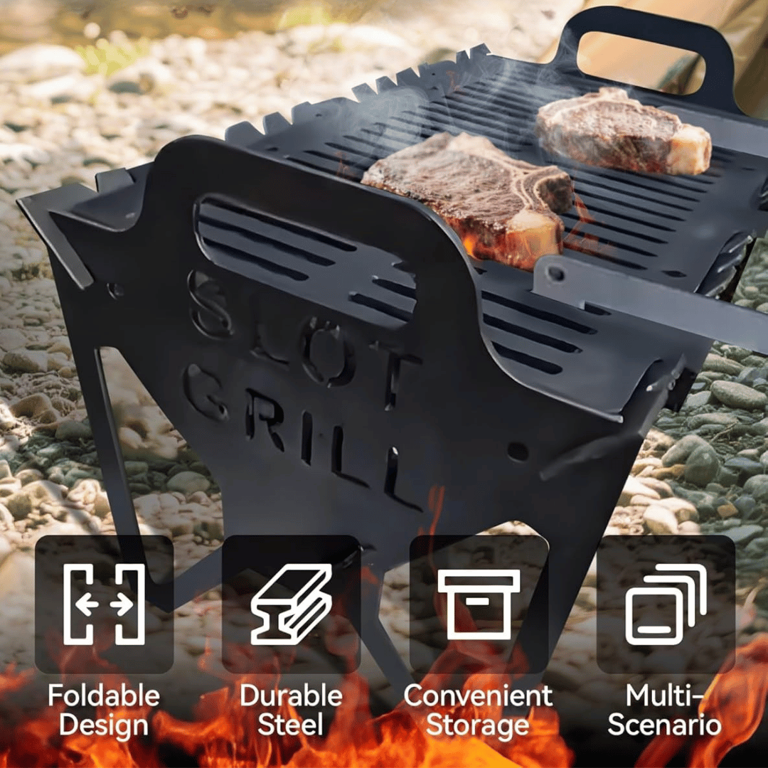 💥Slot Grill - Collapsible BBQ Grill for Easy Storage Steel – The Luxsale